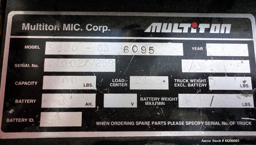 Used Multition MCI Corp Electric Walk Behind Straddle Stacker, 2000 P