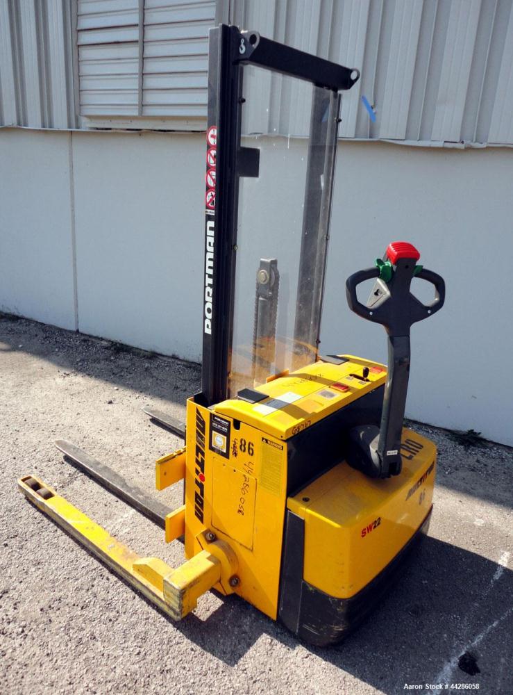 Used Multition MCI Corp Electric Walk Behind Straddle Stacker, 2204 P