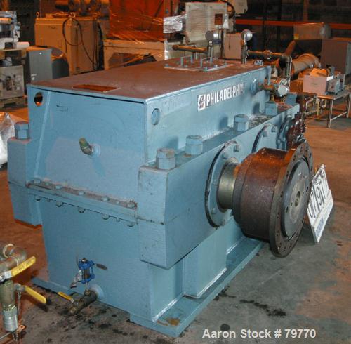 Used Philadelphia Gear Drive, Model 17HP-2. HP rating 1040, input RPM