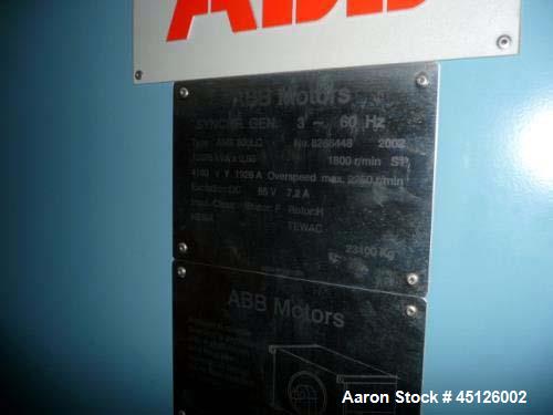 Used Elliot 11MW Back Pressure Steam Turbine Generator Set. ABB AMS 8