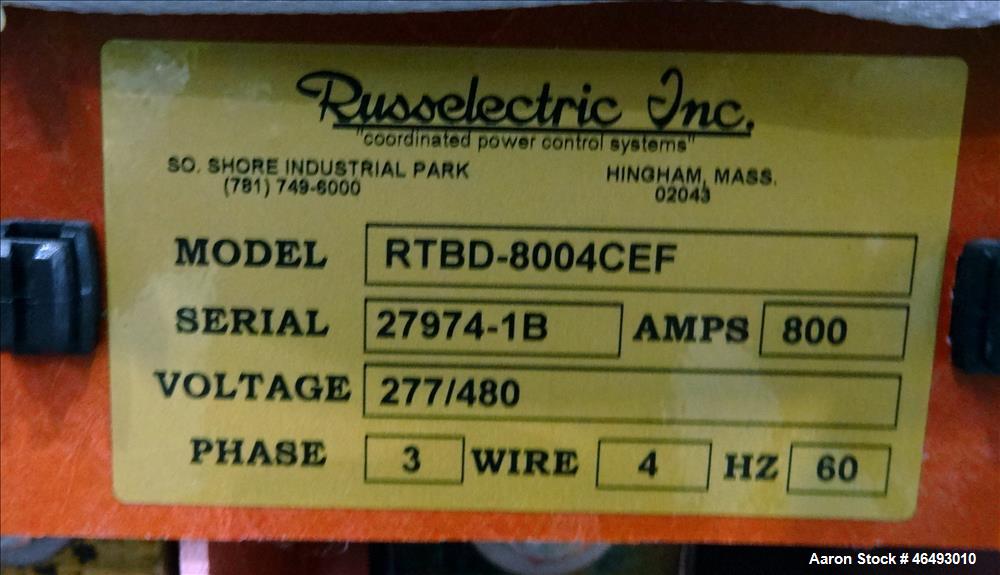 Used Russelectric Dual Operator Automatic Transfer Switch, Model RTBD
