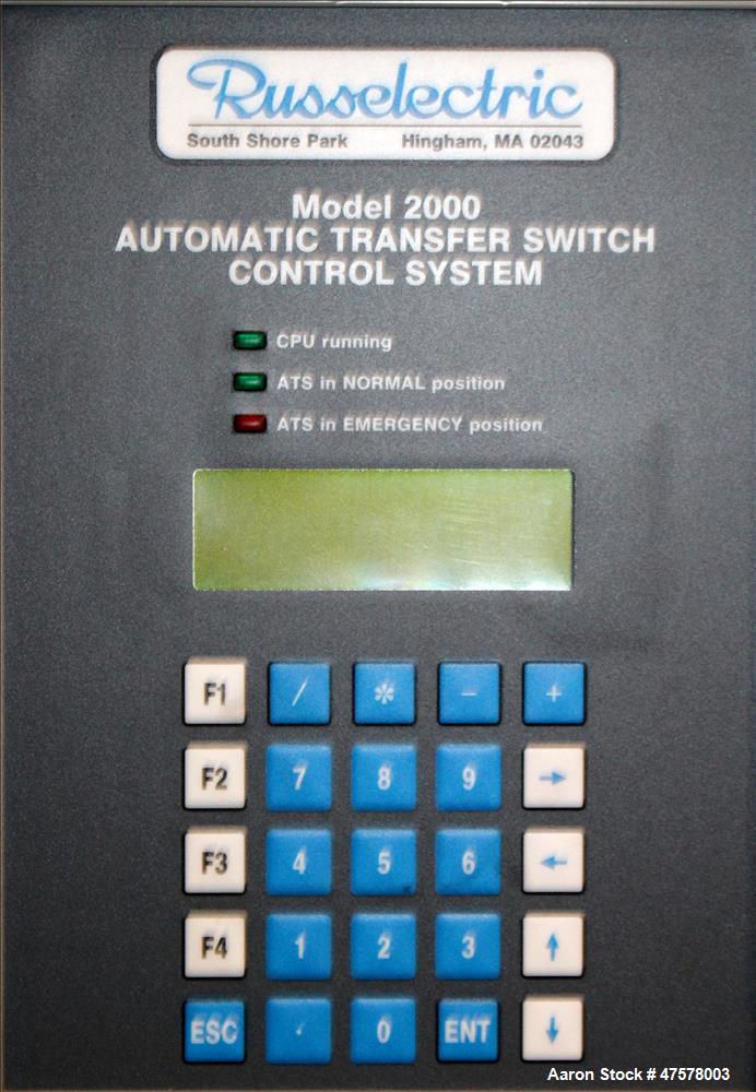 Used Russelectric 800 Amp Automatic Transfer Switch, Model RTBDNB-800