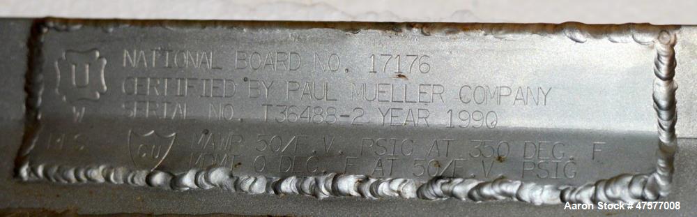 Used Paul Mueller Company Heat Transfer Plates. Dimple jacket style;