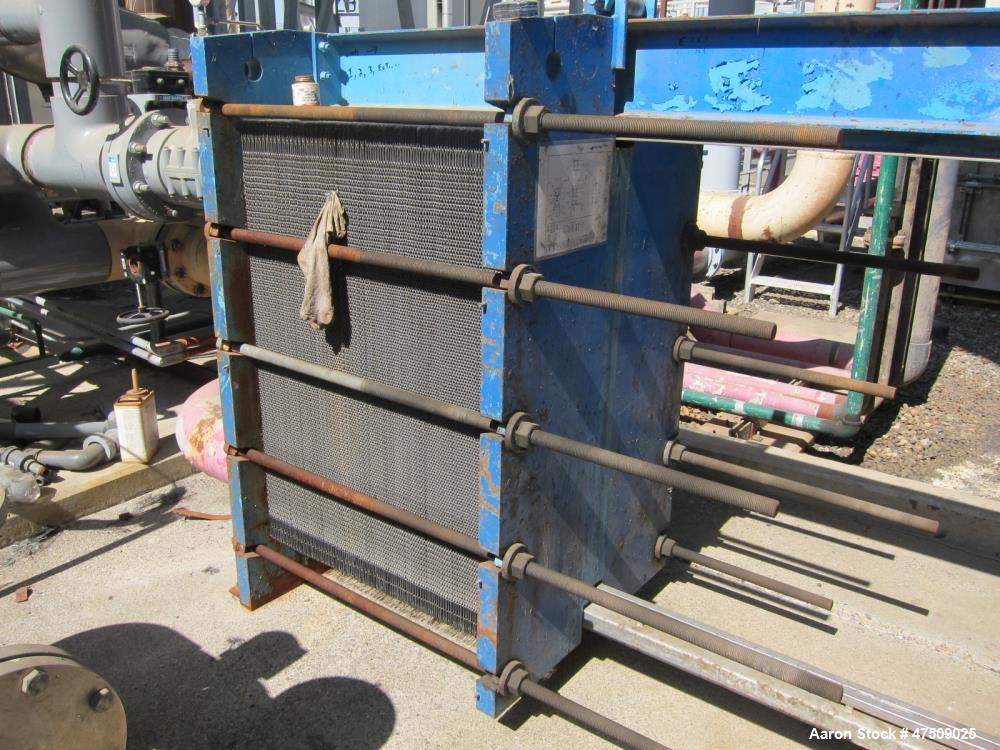 Used Tranter PHE Plate Heat Exhanger, 1091.03 sqft. Stainless steel p
