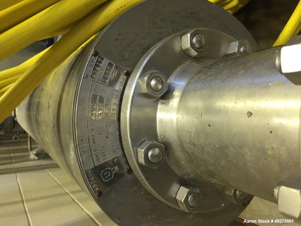 Used Chemetron Scraped Surface Heat Exchanger. Approximately 9 square