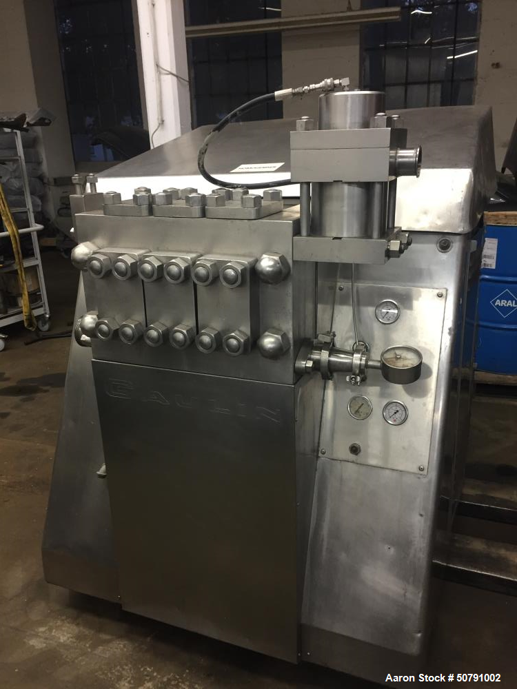 Used APV Gaulin Homogenizer, Type MF45A-3PS. Stainless Steel construc