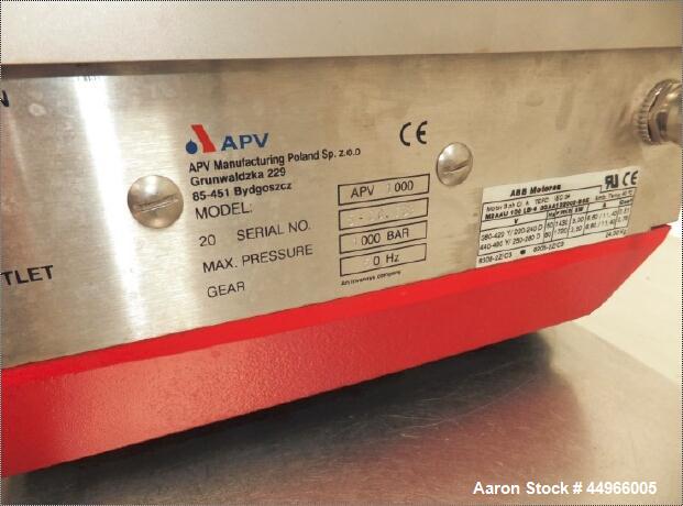 UsedAPV Lab Homogenizer, Model 1000 HP Homogenizer. Capacity 22 lite