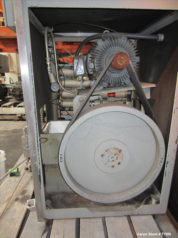 Used Niro Homogenizer, Stainless Steel. 3 Plunger, 2 stage. Driven by