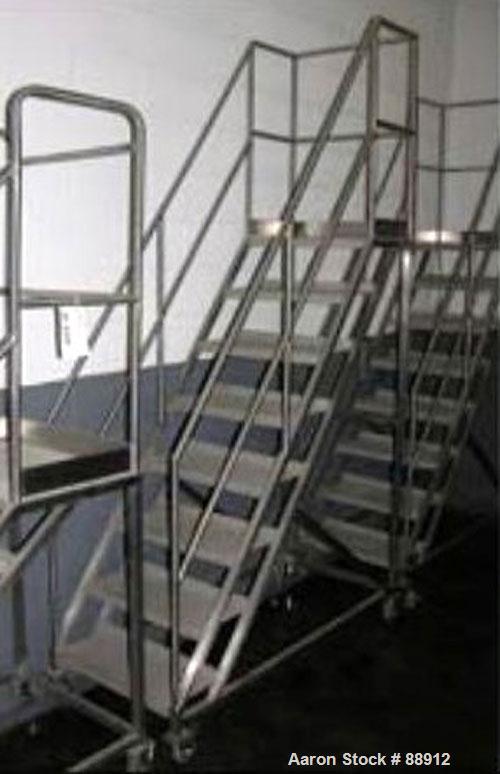 Used Set of Portable Stairs, Stainless Steel. 23" wide x 70" high, 8