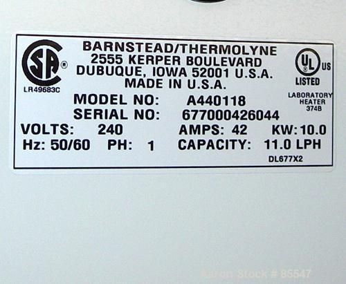 USED: Barnstead/Thermolyne Mega-Pure automatic water distillation uni