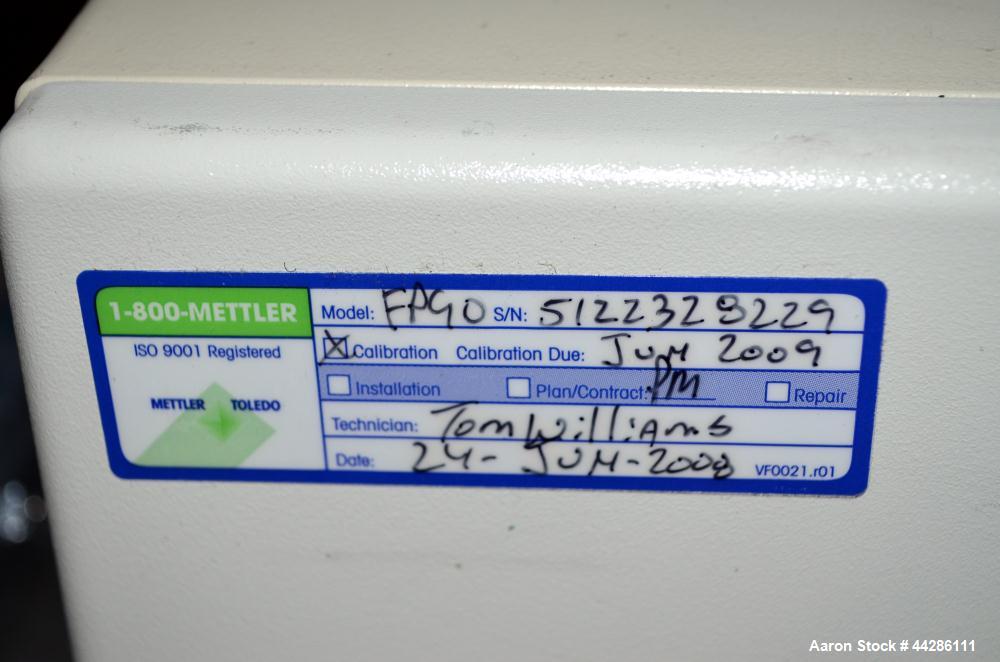 Used Mettler Toledo FP83HT Dropping Point Cell. Determines dropping a