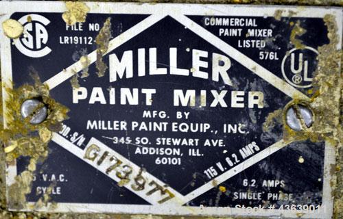 Used Miller Dual Paint Shaker, Model G. Dual canister holders, drive