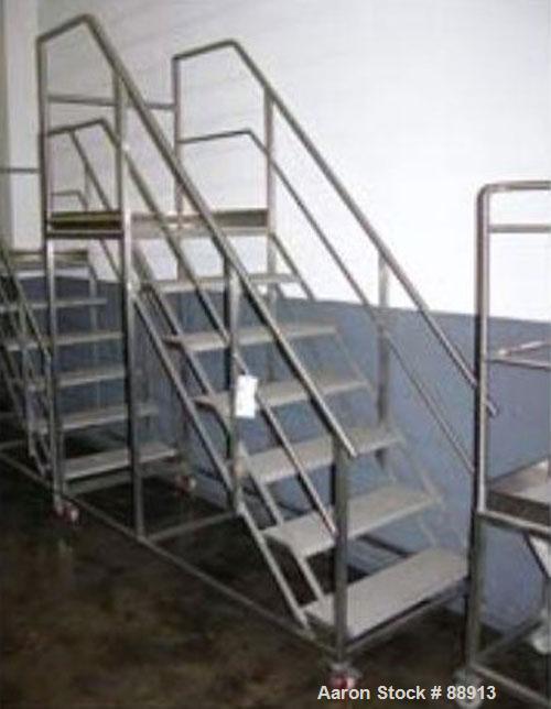 Used Set of Portable Stairs, Stainless Steel. 33" wide x 66" high, 7