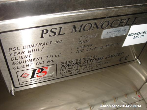 Used Powder Systems Limited (PSL) Monocell IBC Isolator, stainless st