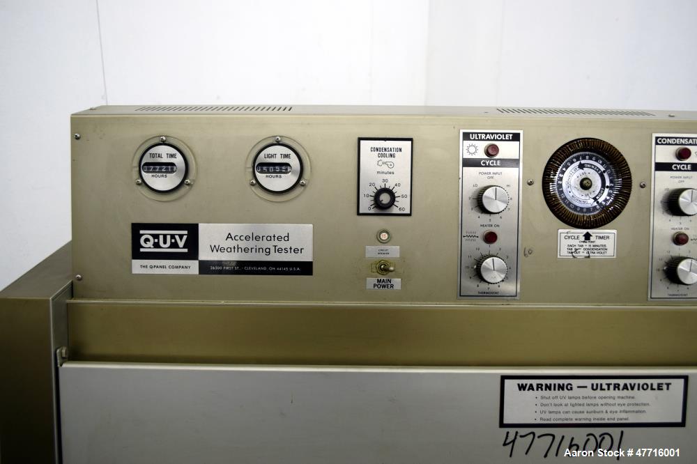 Used QUV Accelerated Weathering Tester, Model QUV. Temperature ranges