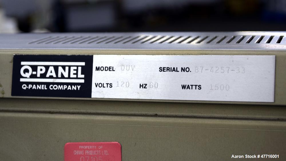 Used QUV Accelerated Weathering Tester, Model QUV. Temperature ranges