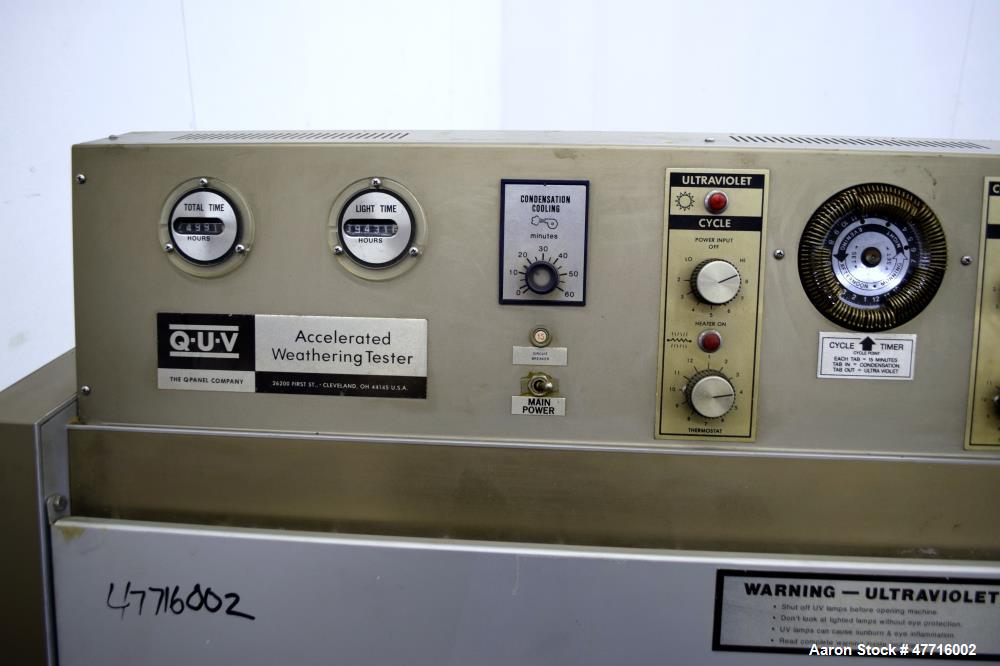 Used QUV Accelerated Weathering Tester, Model QUV. Temperature ranges