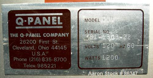 USED: QUV accelerated weather tester, model QUV. Approximate UV expos