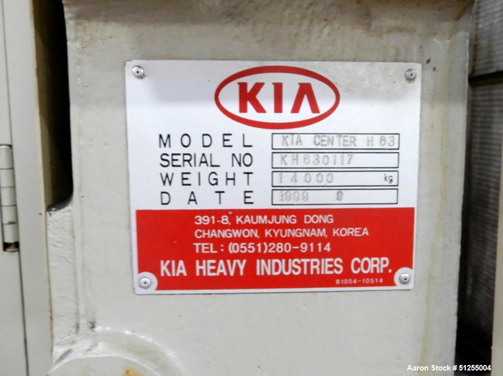 UsedKIA Model Center H63 CNC Horizontal Machining Center; New 1999,
