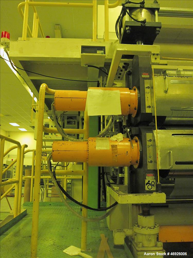 UsedTwo roll vertical calender stack with Tokuden internally heated r