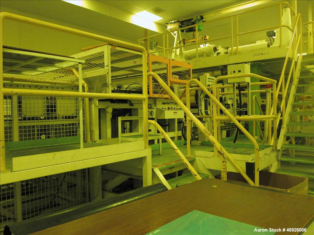 UsedTwo roll vertical calender stack with Tokuden internally heated r