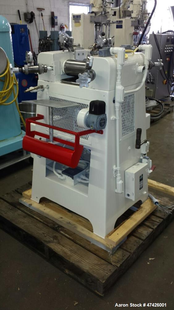 Used Kent Three Roll Mill. Features: water cooled rolls handwheel adj