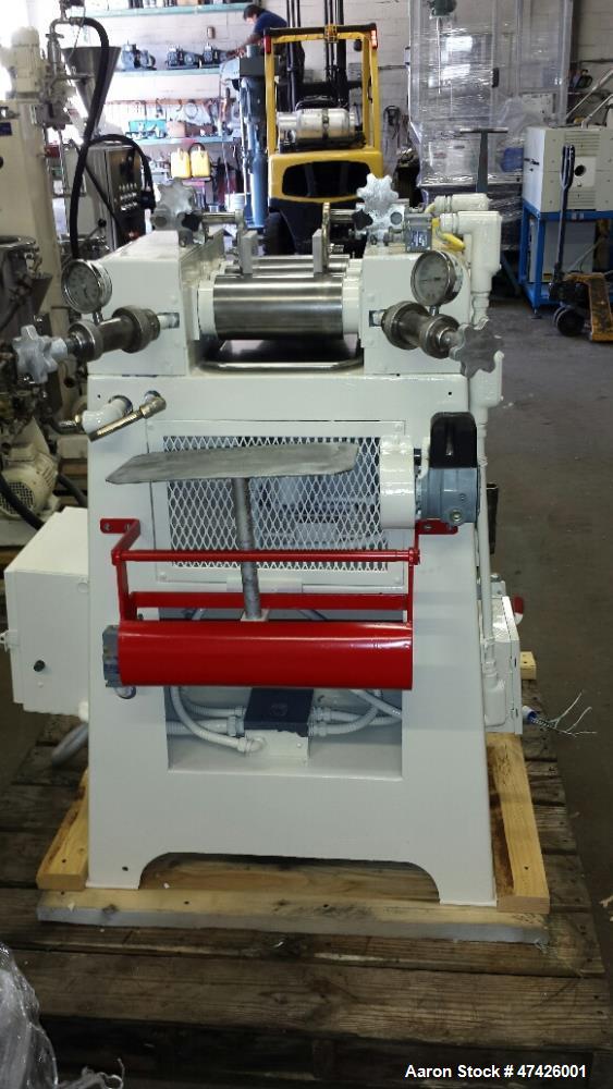 Used Kent Three Roll Mill. Features: water cooled rolls handwheel adj