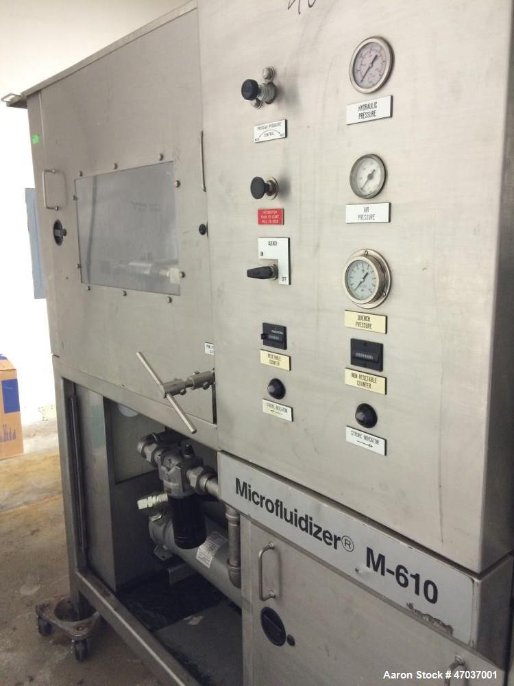 Used Microfluidics Series Production Microfluidizer, Model M610-100.