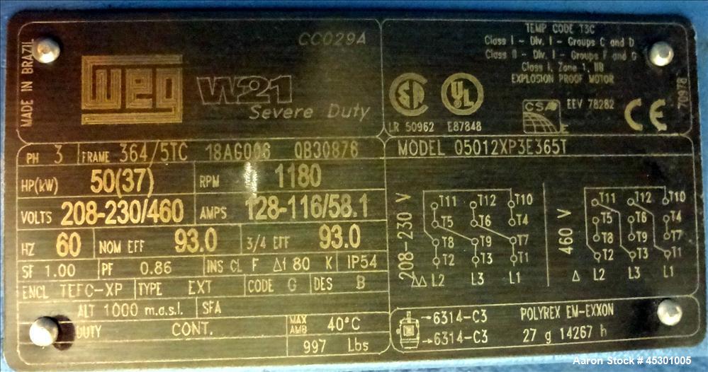 Used Kady Mill. Approximate 2-3/4" diameter x 51-1/2" long 304 stainl