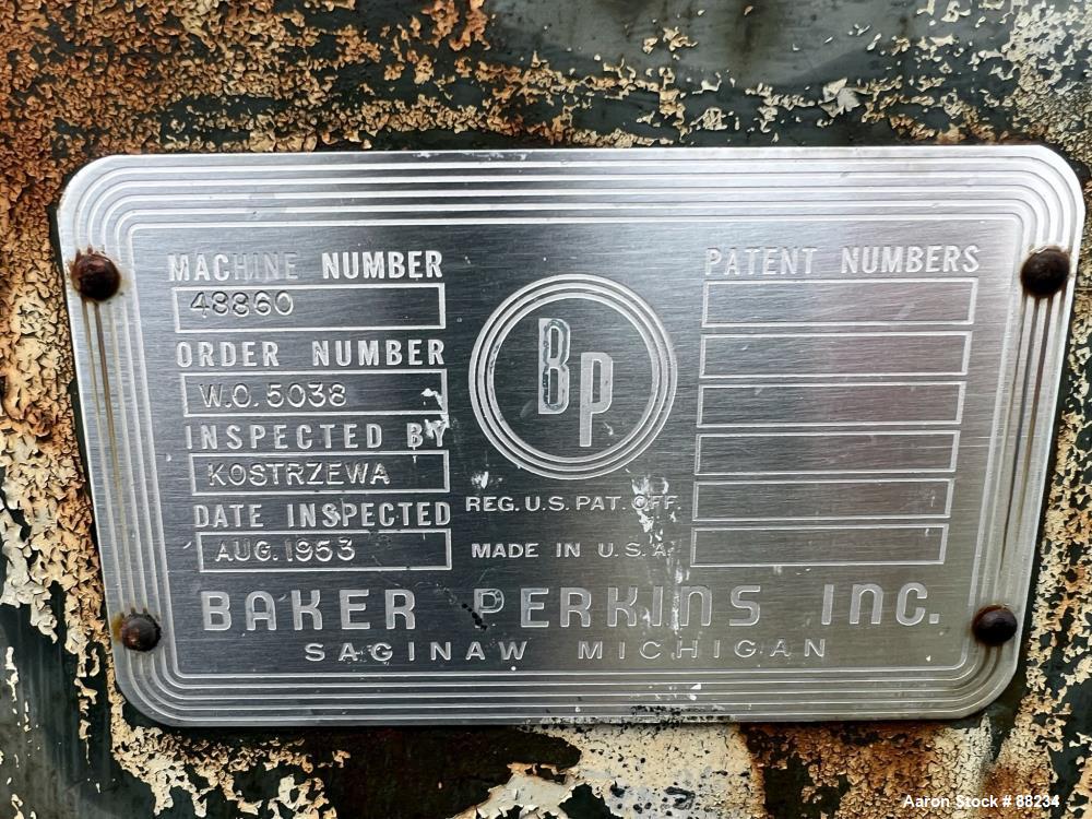 Used Baker Perkins Model #15 Double Arm Sigma Blade Mixer, 100 Gallon