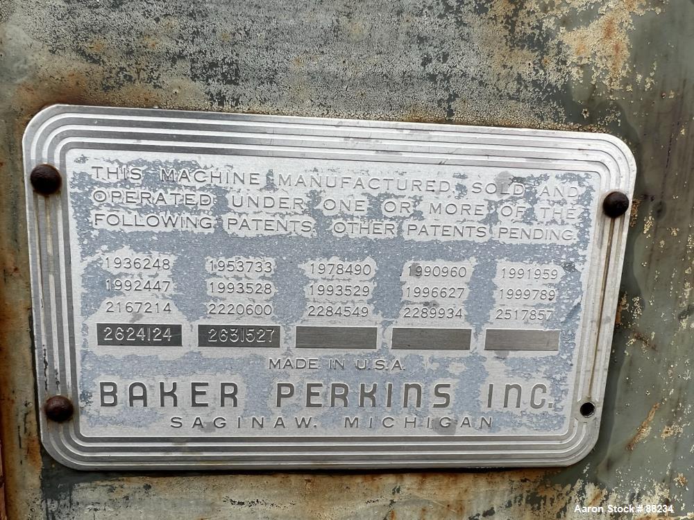 Used Baker Perkins Model #15 Double Arm Sigma Blade Mixer, 100 Gallon