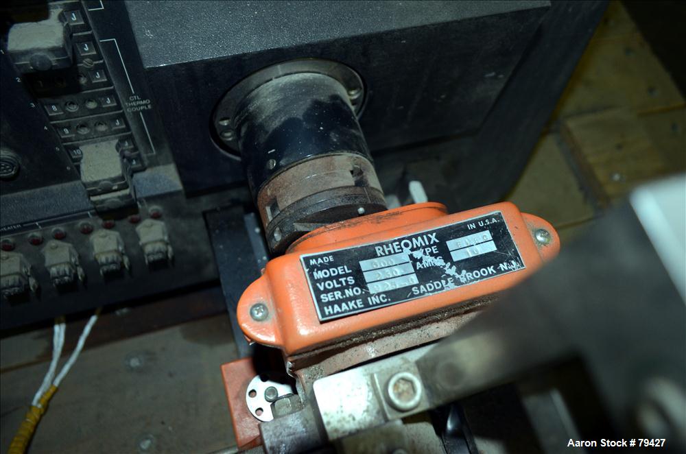 Used Haake HBI Double Arm Lab System 90 Torque Rheometer. Consists of