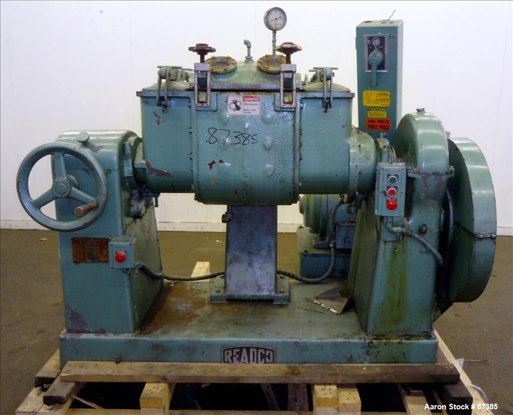 Used Readco Double Arm Mixer, 10 Gallon Working Capacity, 15 Gallon T