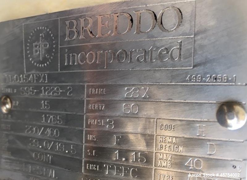 Used Breddo 100 Gallon Stainless Steel Likwifier, Model LDT. Dimensio