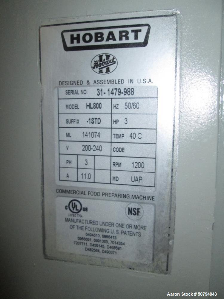 UsedHobart HL800-1STD 80 Quart Planetary Mixer. Requires 80 quart (20