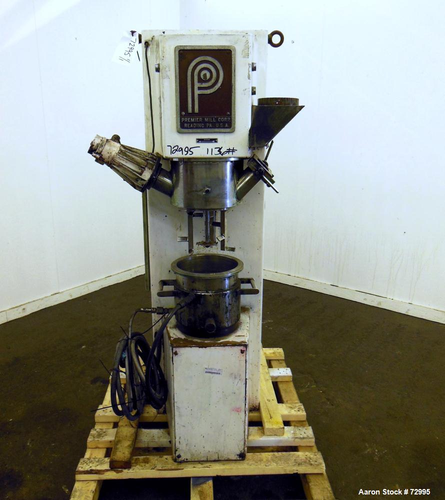 Used Premier Mill Hidrobat Planetary Mixer, Model HB10, 304 Stainless