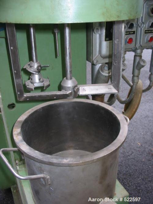 USED: Turello 2.5 gallon vacuum dual shaft mixer, stainless steel, mo