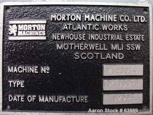Used Morton Machine Company Plow Mixer, Model FM 130-D, 304 Stainless
