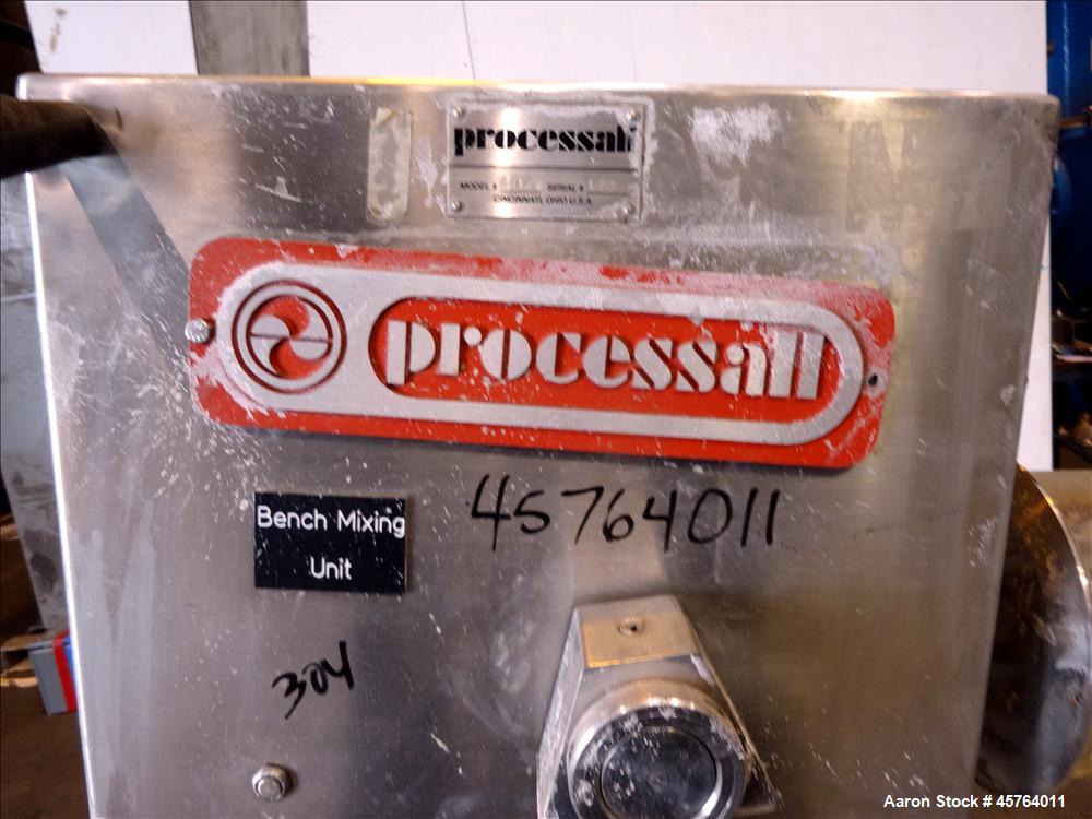 Used Processall Tilt-A-Mix Lab Size Plow Mixer, Model 4 H/V, 304 Stai