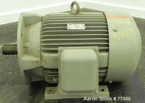 Used AEG Motor, 18.5 kw (24 hp), 3/60/460 volt, 1770 rpm.