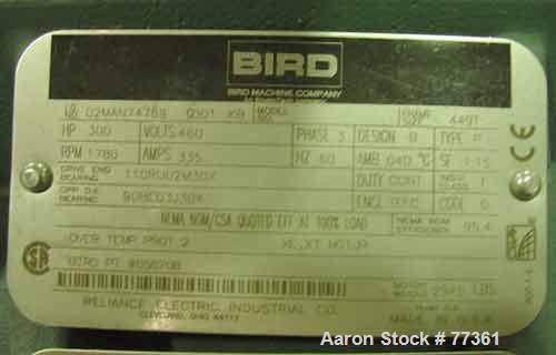 Unused- Reliance TEFC Motor. 300 HP, 3/60/460 Volt, 1780 RPM. 335 Amp