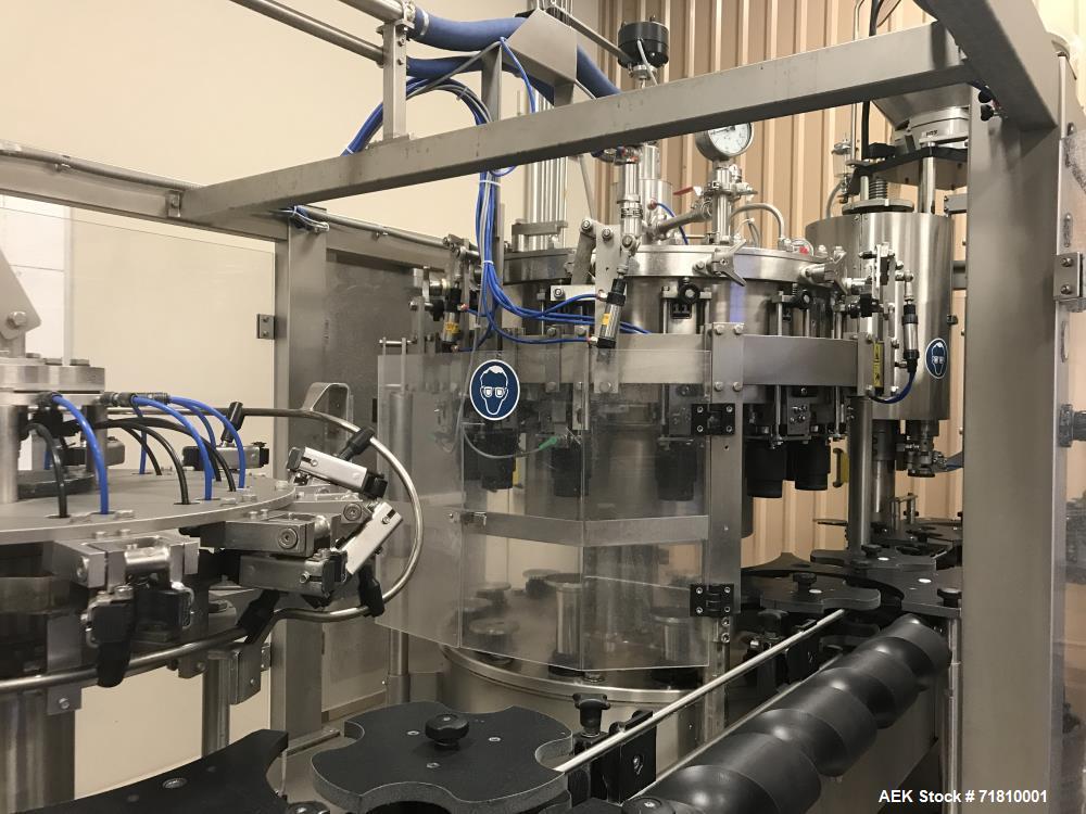 Used Moravek Bottling Line. 12/12/1. Rinser/Filler/Crowner Tribloc co