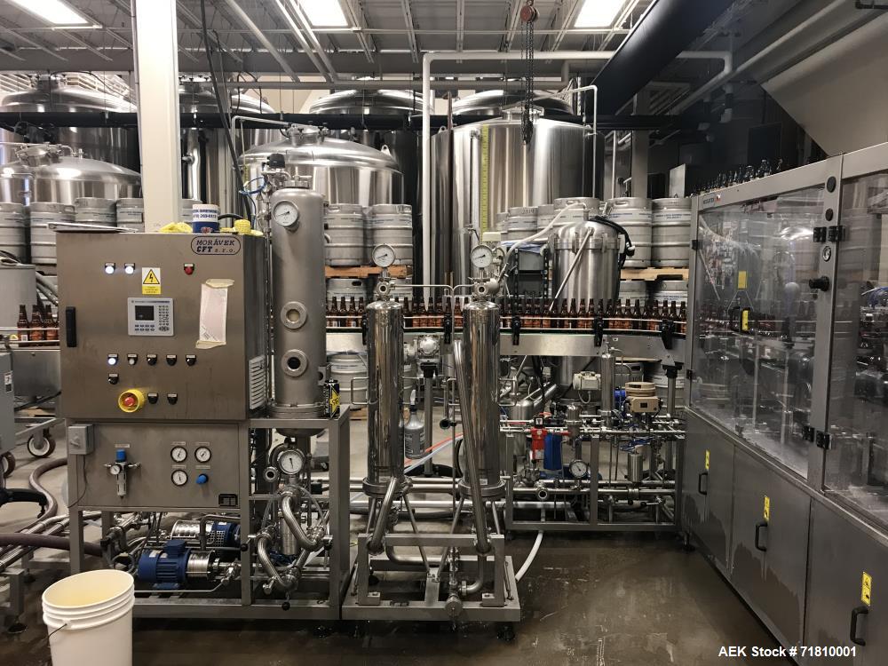Used Moravek Bottling Line. 12/12/1. Rinser/Filler/Crowner Tribloc co