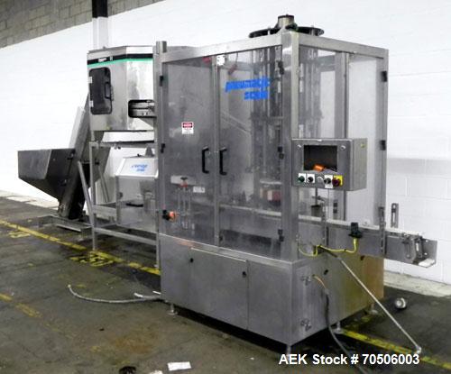 Used Pneumatic Scale Model TC-450-10 Rotary Capper. Machine is capabl
