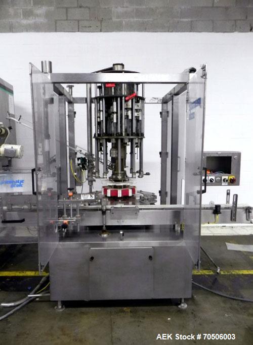 Used Pneumatic Scale Model TC-450-10 Rotary Capper. Machine is capabl