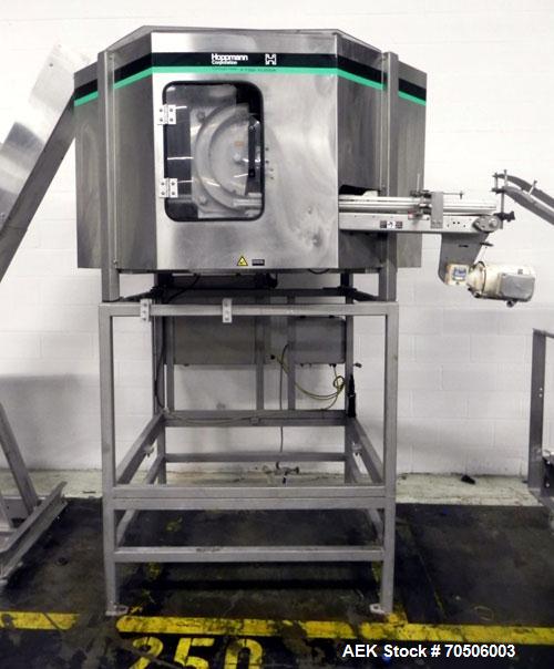 Used Pneumatic Scale Model TC-450-10 Rotary Capper. Machine is capabl