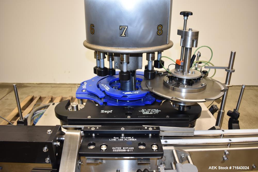 Used Pneumatic Scale Angelus Model J 815 Container Plugger. 8-head tu