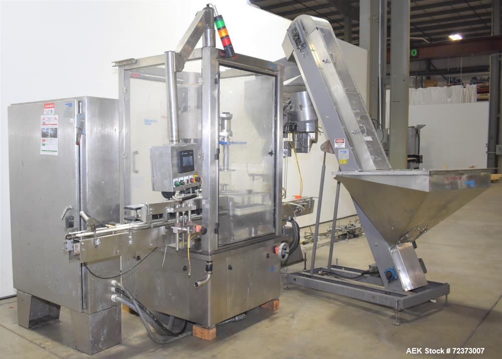 Used Pneumatic Scale 8-Head Rotary Snap Capper, Model MC 300. Machine