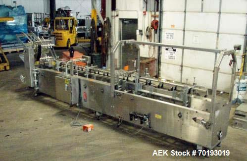 Used Adco Semi Automatic Horizontal Cartoner, Model 15D105-SS. Set on