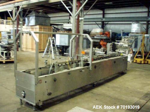 Used Adco Semi Automatic Horizontal Cartoner, Model 15D105-SS. Set on